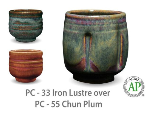 PC-33 Iron Lustre over PC-55 Chun Plum | AMACO Brent