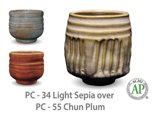 PC-34 Light Sepia over PC-55 Chun Plum | AMACO Brent