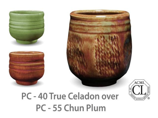 PC-40 True Celadon over PC-55 Chun Plum | AMACO Brent
