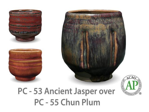 PC-53 Ancient Jasper over PC-55 Chun Plum | AMACO Brent