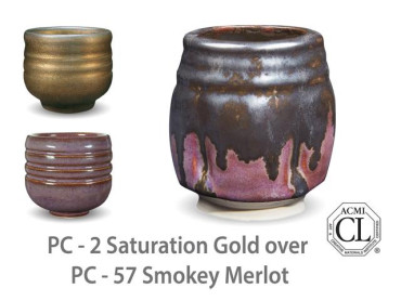 PC-02 Saturation Gold over PC-57 Smokey Merlot | AMACO Brent