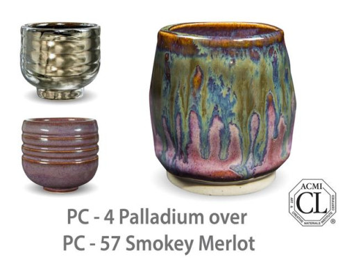PC-04 Palladium over PC-57 Smokey Merlot | AMACO Brent