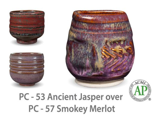PC-53 Ancient Jasper over PC-57 Smokey Merlot | AMACO Brent