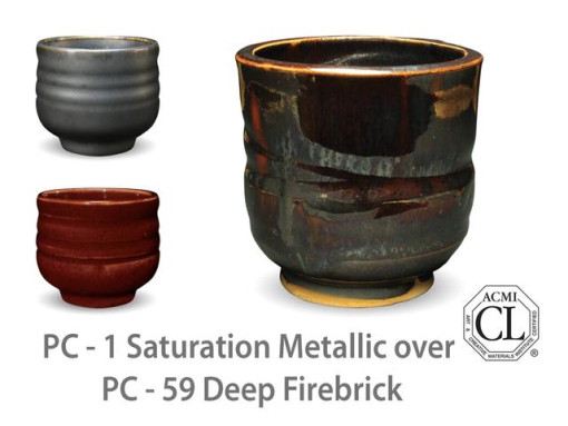 PC-01 Saturation Metallic over PC-59 Deep Firebrick | AMACO Brent