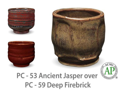 PC-53 Ancient Jasper over PC-59 Deep Firebrick | AMACO Brent