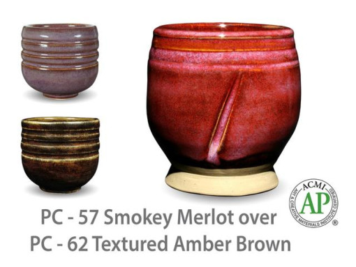 PC-57 Smokey Merlot over PC-62 Textured Amber Brown | AMACO Brent