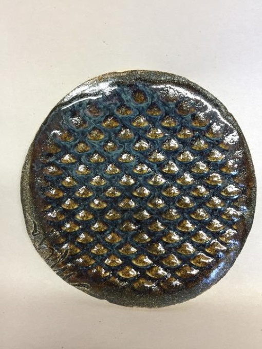 PC-25 Textured Turquoise over PC-63 Cosmic Tea Dust | AMACO Brent