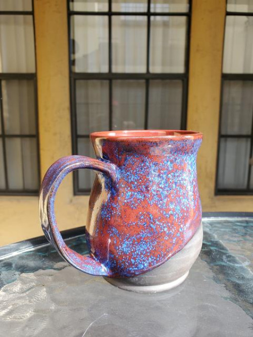 PC-59 Deep Firebrick over PC-23 Indigo Float | AMACO Brent