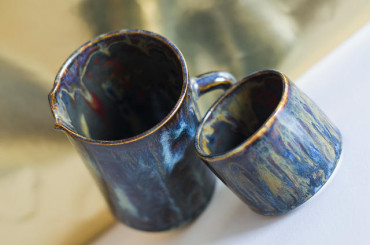 PC-25 Textured Turquoise over PC-53 Ancient Jasper | AMACO Brent