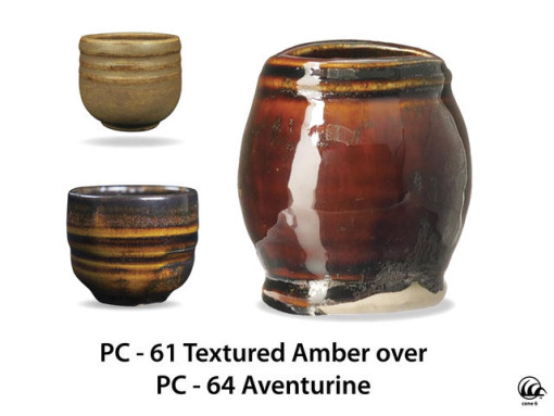 PC-61 Textured Amber over PC-64 Aventurine | AMACO Brent