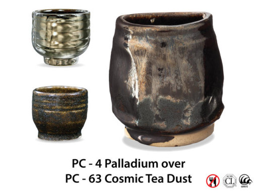 PC-04 Palladium over PC-63 Cosmic Tea Dust | AMACO Brent