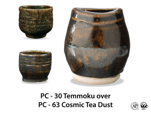 PC-30 Temmoku over PC-63 Cosmic Tea Dust | AMACO Brent