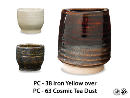 PC-38 Iron Yellow over PC-63 Cosmic Tea Dust | AMACO Brent