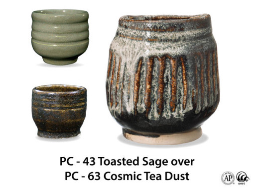 PC-43 Toasted Sage over PC-63 Cosmic Tea Dust | AMACO Brent