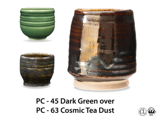 PC-45 Dark Green over PC-63 Cosmic Tea Dust | AMACO Brent