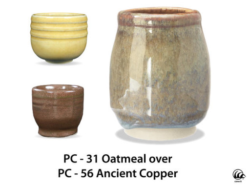 PC-31 Oatmeal over PC-56 Ancient Copper | AMACO Brent