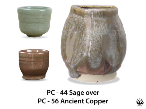 PC-44 Sage over PC-56 Ancient Copper | AMACO Brent