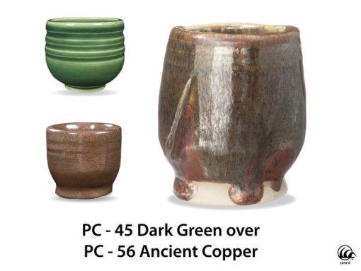 PC-45 Dark Green over PC-56 Ancient Copper | AMACO Brent