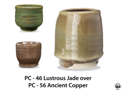 PC-46 Lustrous Jade over PC-56 Ancient Copper | AMACO Brent