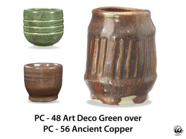 PC-48 Art Deco Green over PC-56 Ancient Copper | AMACO Brent