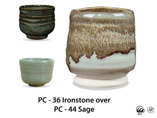 PC-36 Ironstone over PC-44 Sage | AMACO Brent