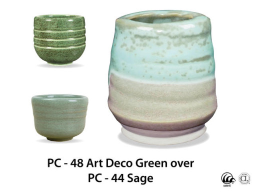 PC-48 Art Deco Green over PC-44 Sage | AMACO Brent