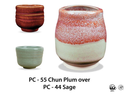 PC-55 Chun Plum over PC-44 Sage | AMACO Brent