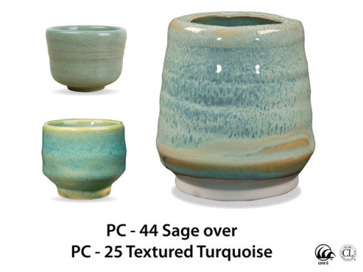 PC-44 Sage over PC-25 Textured Turquoise | AMACO Brent