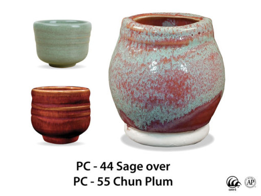 PC-44 Sage over PC-55 Chun Plum | AMACO Brent