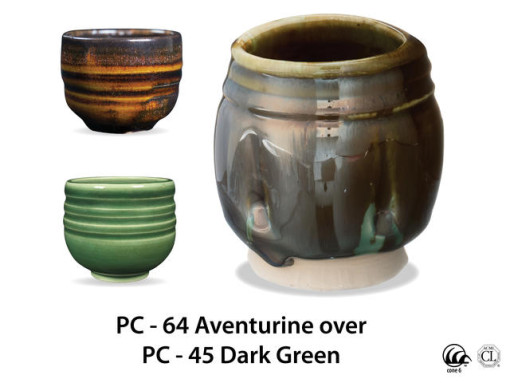 PC-64 Aventurine over PC-45 Dark Green | AMACO Brent