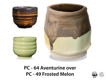 PC-64 Aventurine over PC-49 Frosted Melon | AMACO Brent