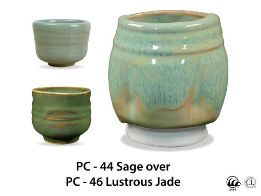 PC-44 Sage over PC-46 Lustrous Jade | AMACO Brent