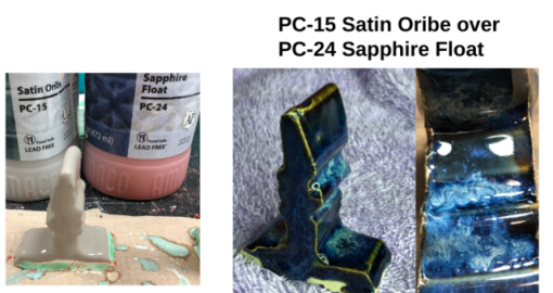 PC-15 Satin Oribe over PC-24 Sapphire Float | AMACO Brent