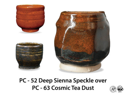 PC-52 Deep Sienna Speckle over PC-63 Cosmic Tea Dust | AMACO Brent