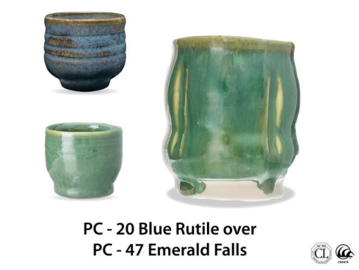 PC-20 Blue Rutile over PC-47 Emerald Falls | AMACO Brent
