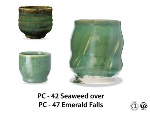 PC-42 Seaweed over PC-47 Emerald Falls | AMACO Brent