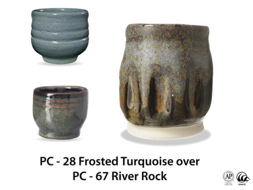PC-28 Frosted Turquoise over PC-67 River Rock | AMACO Brent