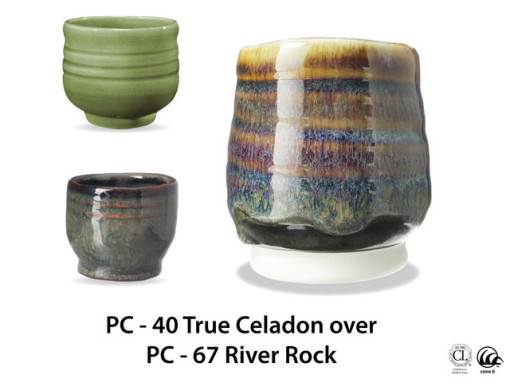 PC-40 True Celadon over PC-67 River Rock | AMACO Brent