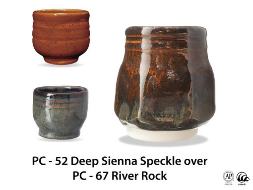 PC-52 Deep Sienna Speckle over PC-67 River Rock | AMACO Brent