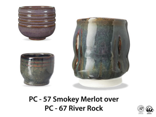 PC-57 Smokey Merlot over PC-67 River Rock | AMACO Brent