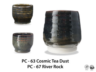 PC-63 Cosmic Tea Dust over PC-67 River Rock | AMACO Brent
