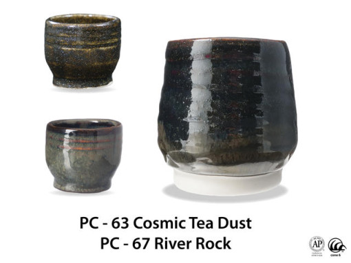 PC-63 Cosmic Tea Dust over PC-67 River Rock | AMACO Brent