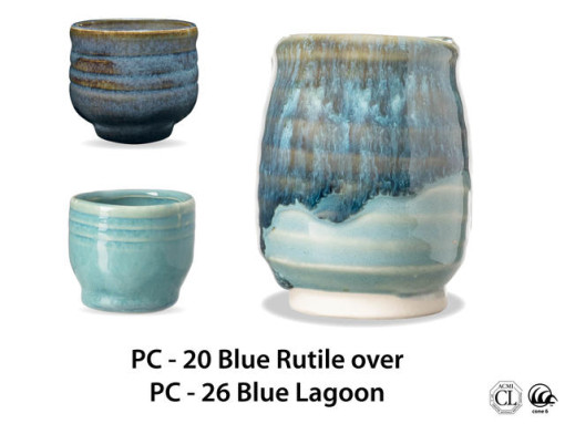 PC-20 Blue Rutile over PC-26 Blue Lagoon | AMACO Brent