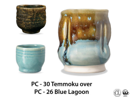 PC-30 Temmoku over PC-26 Blue Lagoon | AMACO Brent