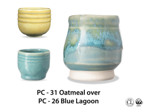 PC-31 Oatmeal over PC-26 Blue Lagoon | AMACO Brent