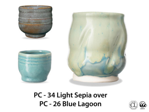 PC-34 Light Sepia over PC-26 Blue Lagoon | AMACO Brent