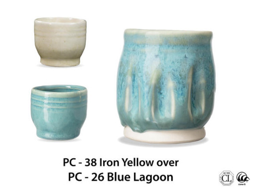 PC-38 Iron Yellow over PC-26 Blue Lagoon | AMACO Brent