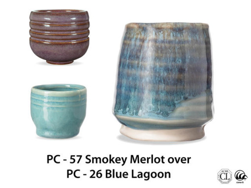 PC-57 Smokey Merlot over PC-26 Blue Lagoon | AMACO Brent