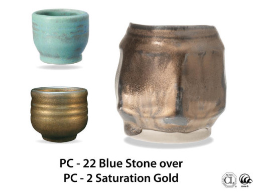 PC-22 Blue Stone over PC-02 Saturation Gold | AMACO Brent