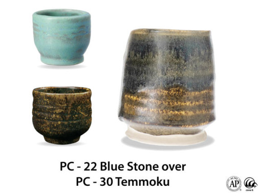 PC-22 Blue Stone over PC-30 Temmoku | AMACO Brent